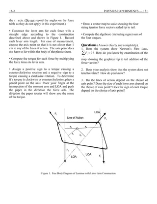 Equil non concurrent_forces | PDF | Physics | Science