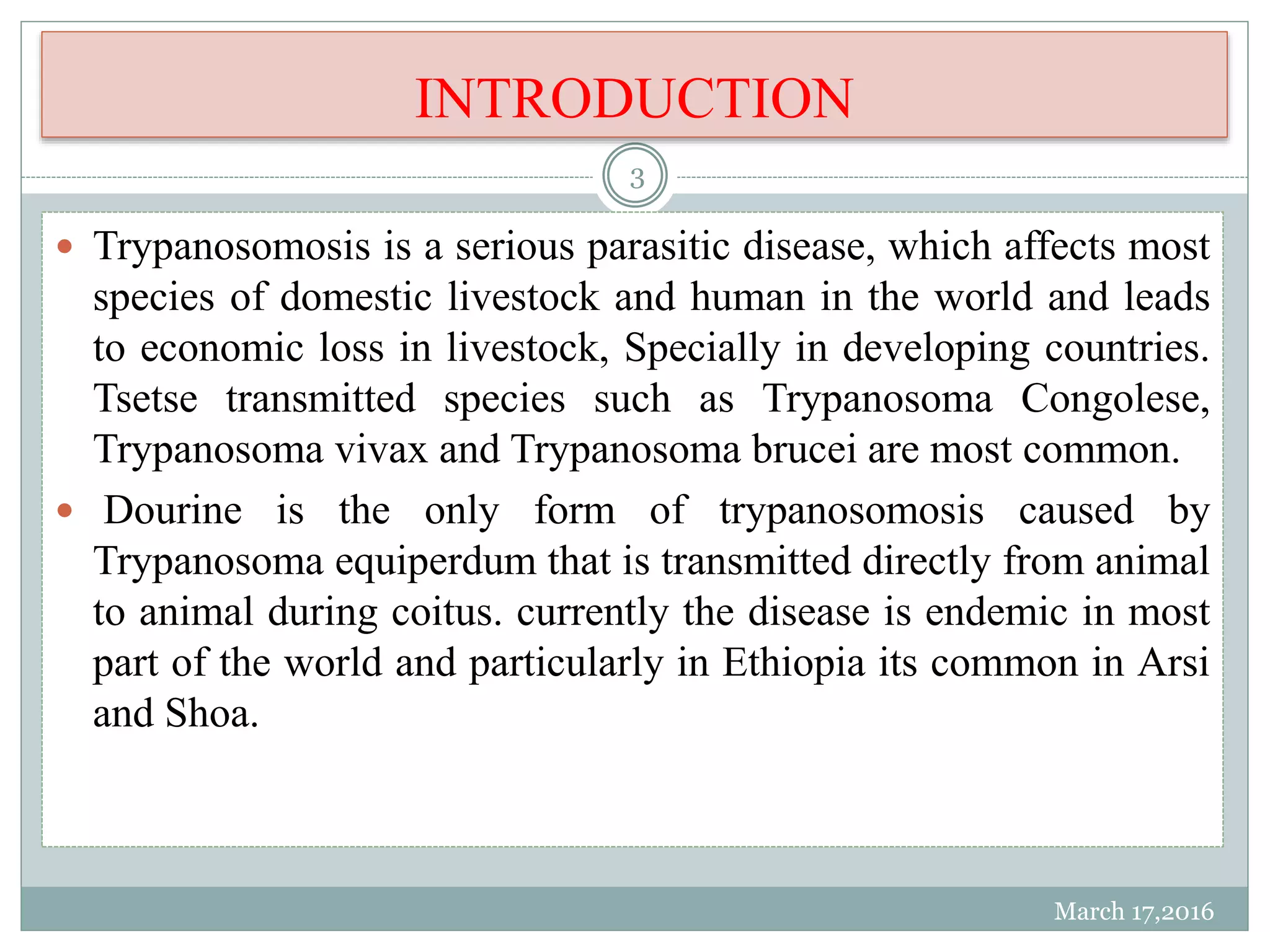 Equine trypanosomiasis(dourine) | PPTX