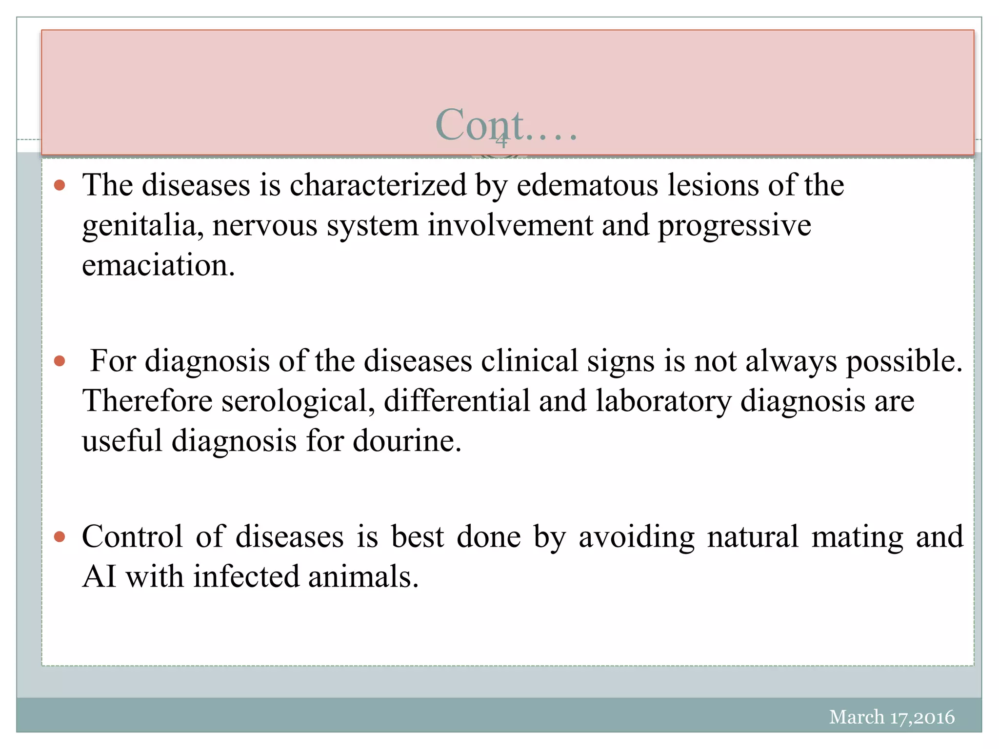 Equine trypanosomiasis(dourine) | PPTX