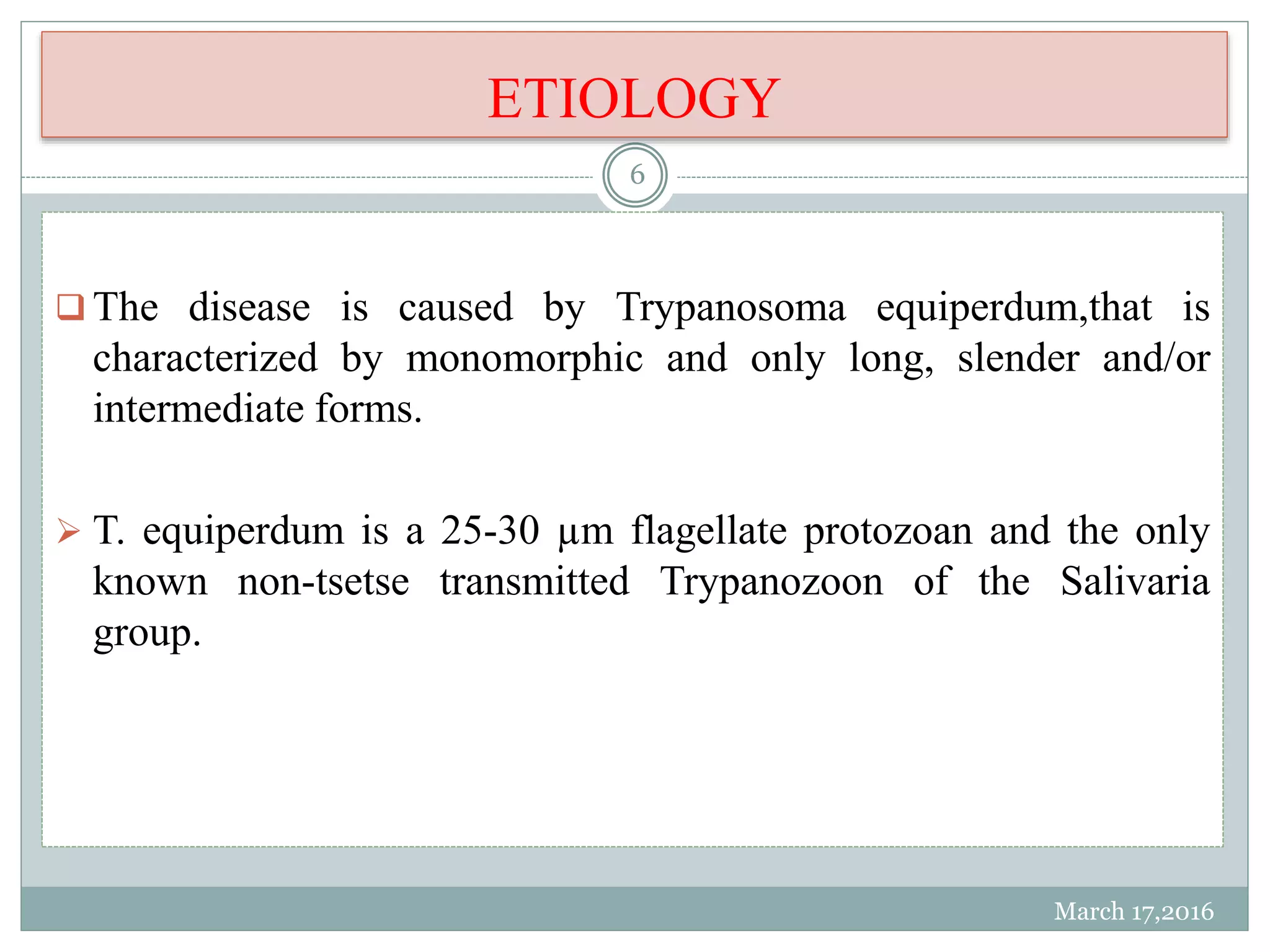 Equine trypanosomiasis(dourine) | PPTX