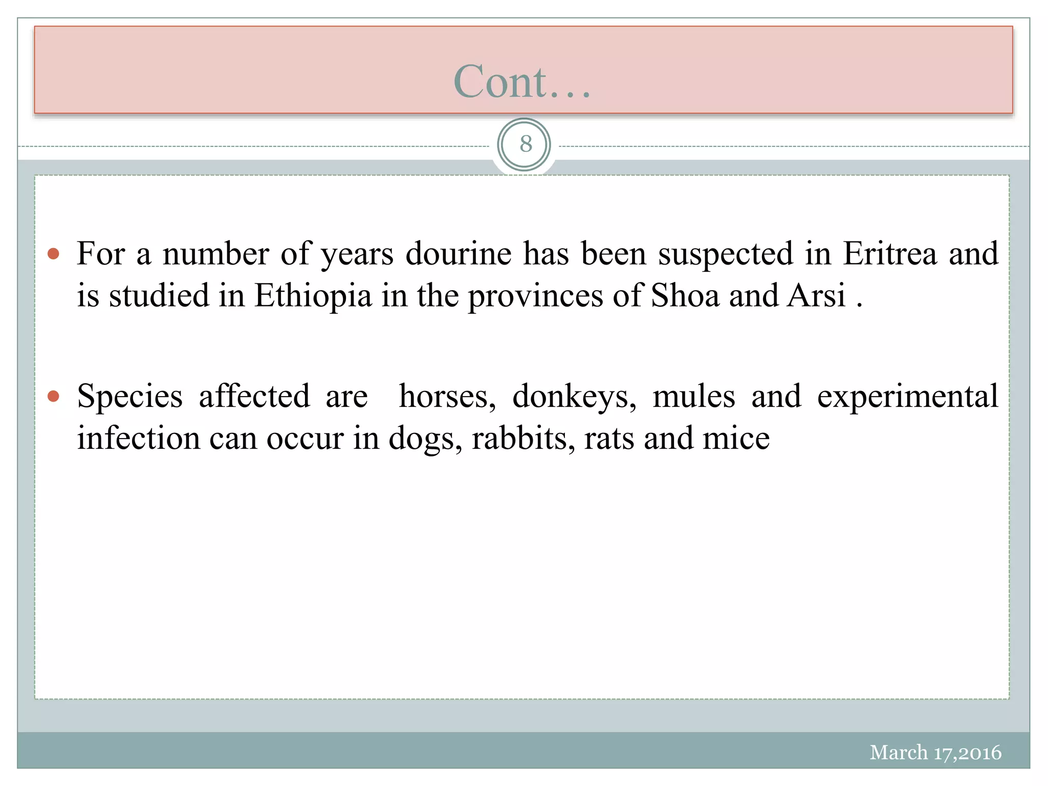 Equine trypanosomiasis(dourine) | PPTX