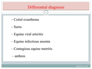 Equine trypanosomiasis(dourine) | PPTX