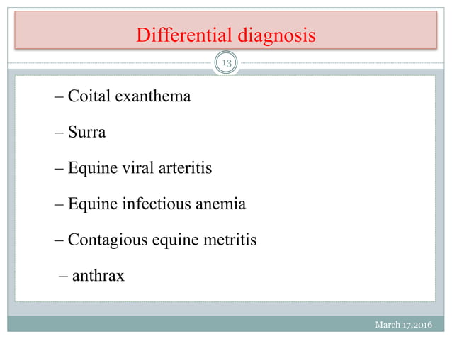 Equine trypanosomiasis(dourine) | PPTX