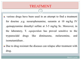 Equine trypanosomiasis(dourine) | PPTX