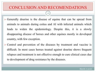 Equine trypanosomiasis(dourine) | PPTX
