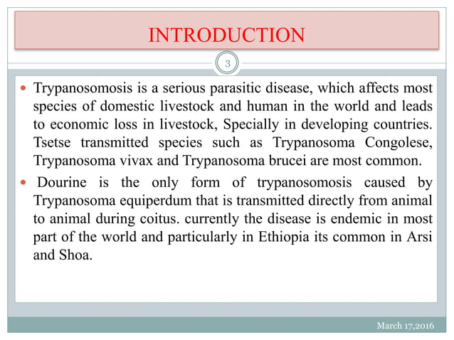 Equine trypanosomiasis(dourine) | PPTX