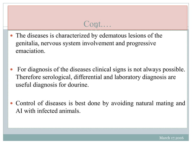 Equine trypanosomiasis(dourine) | PPTX