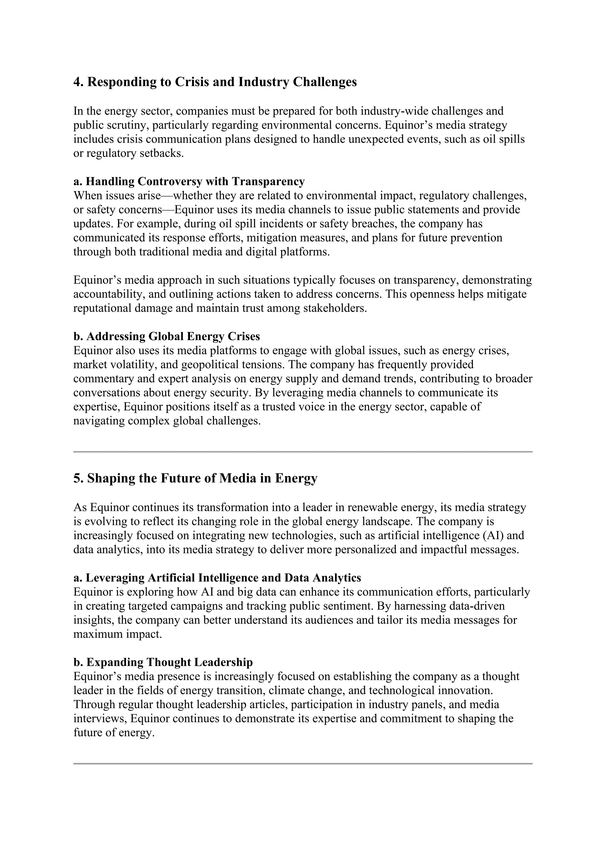 Equinor Media: Shaping Public Perception and Driving Transparency in ...