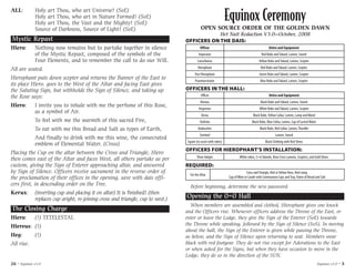 Equinox ceremony H.'.O.'.G.'.D'. | PDF