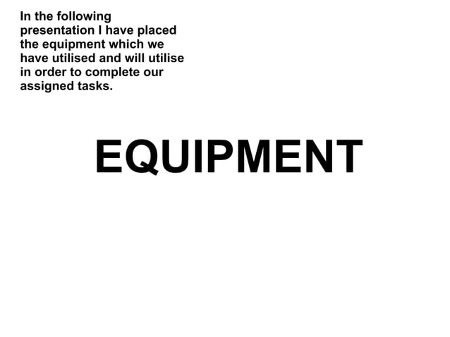 Equipment | ODP