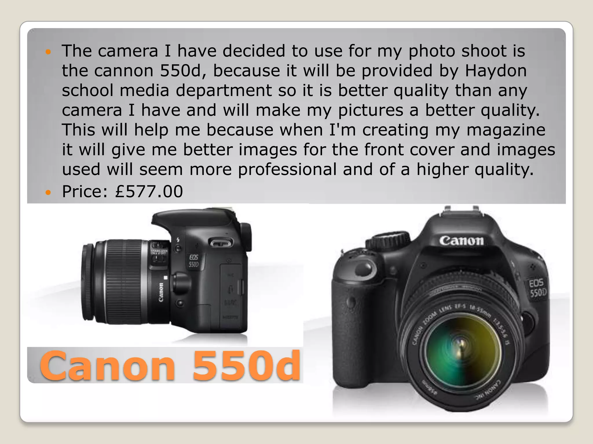 Equipment | PPTX | Cameras and Camcorders | Consumer Electronics