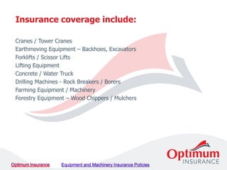 Equipment and Machinery Insurance Policies | PDF