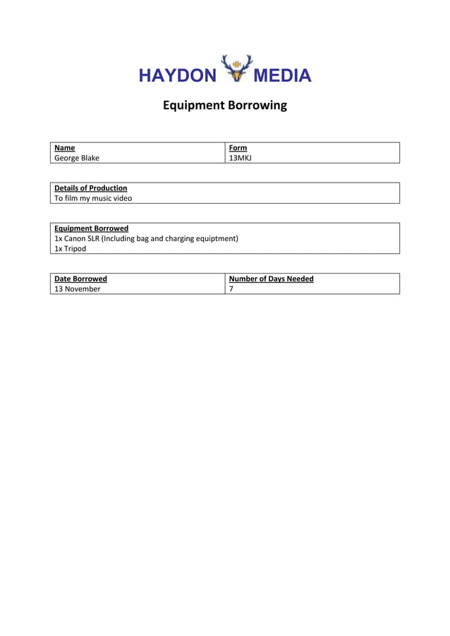 Equipment borrowing | PDF