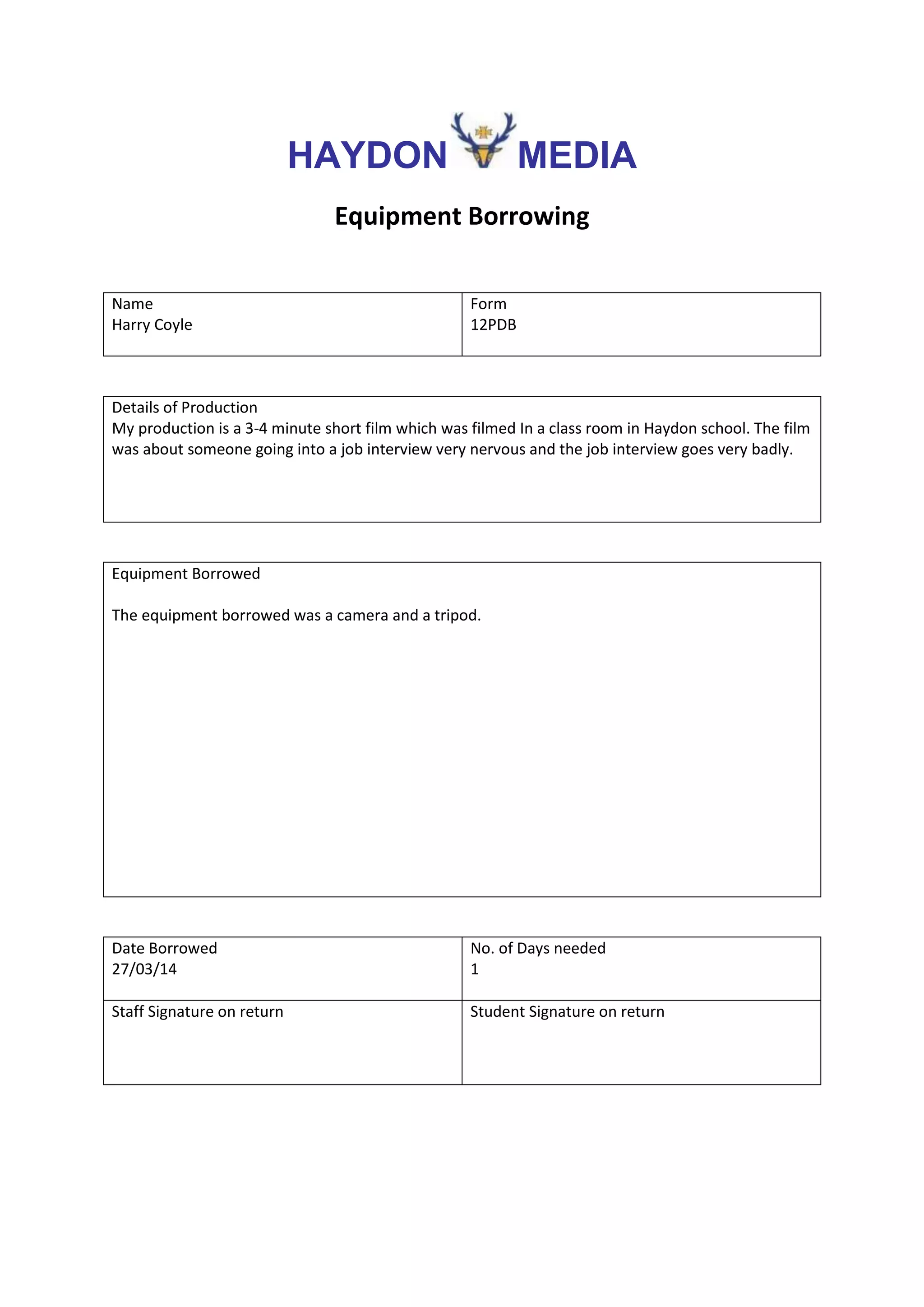 Equipment borrowing | DOCX