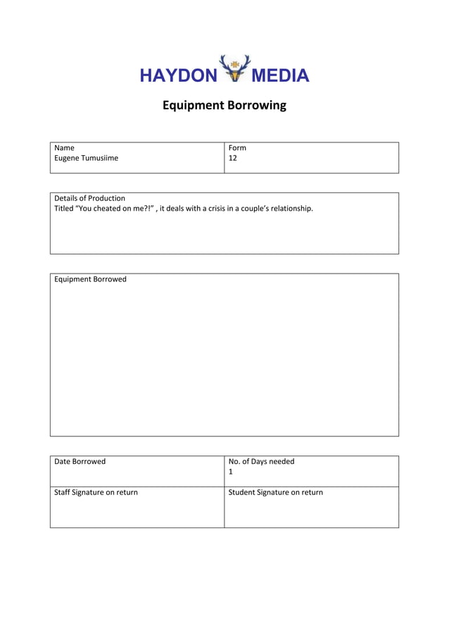 Equipment borrowing | DOCX