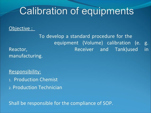 Equipment calibration PPT by Shravan Kumar | PPT | Physics | Science