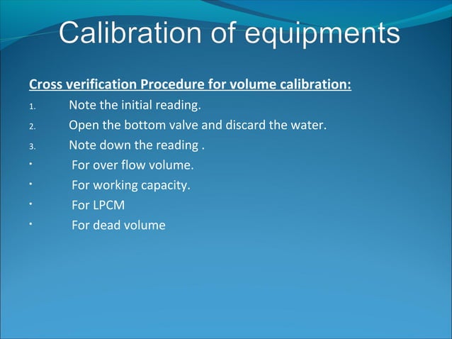 Equipment calibration PPT by Shravan Kumar | PPT | Physics | Science