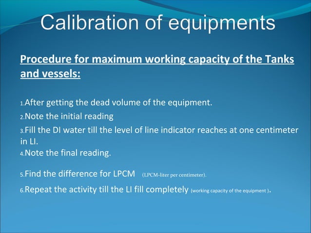 Equipment calibration PPT by Shravan Kumar | PPT | Physics | Science