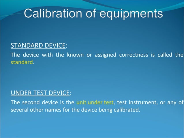 Equipment calibration PPT by Shravan Kumar | PPT | Physics | Science