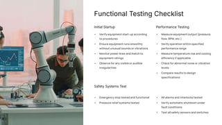 Equipment Commissioning Checklist with eAuditor Audits & Inspections | PDF