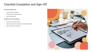 Equipment Commissioning Checklist with eAuditor Audits & Inspections | PDF