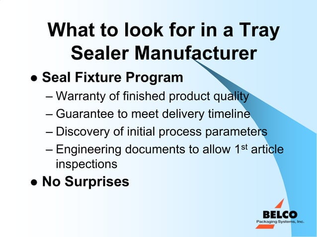 Belco Packaging Systems - Tray Sealing On Shuttle Style Heat Sealers | PPTX | Business ...