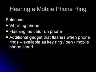 Mobile Phones for Hard of Hearing people | PPT | Smartphones | Consumer ...