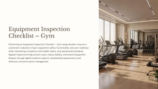 Equipment Inspection Inspection Checklist – Gym with eAuditor Audits ...