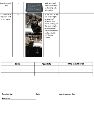 Equipment inventory checklist | DOCX