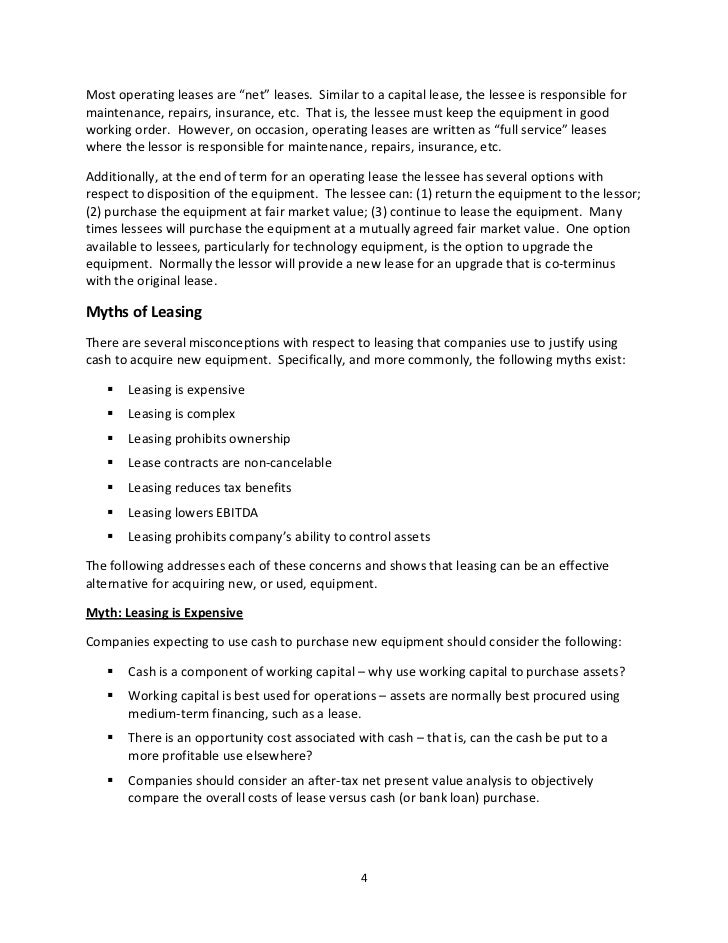 Equipment Leasing Basics