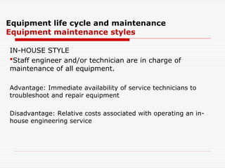 Equipment life cycle and maintenance.ppt