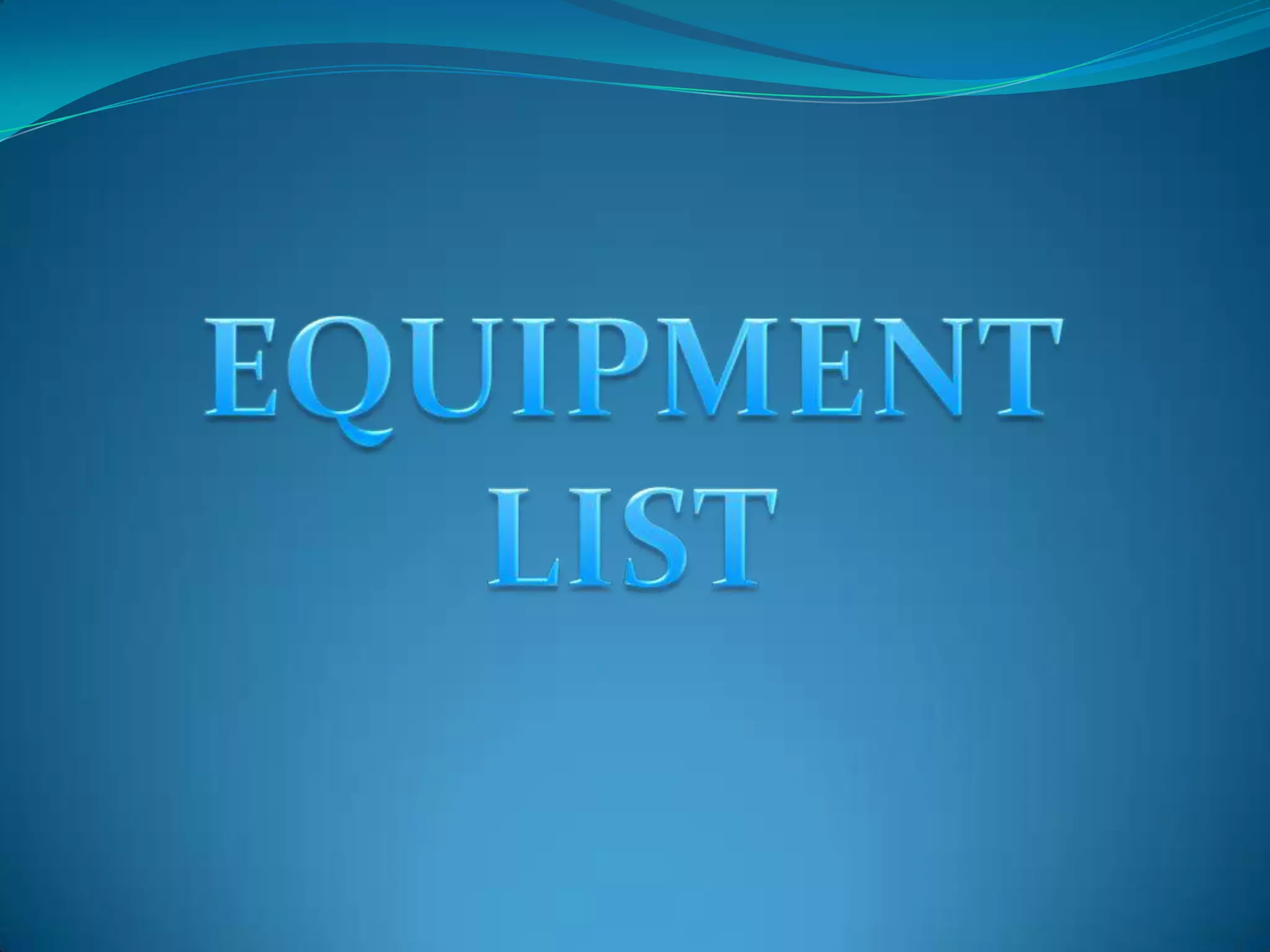 Equipment list | PPT