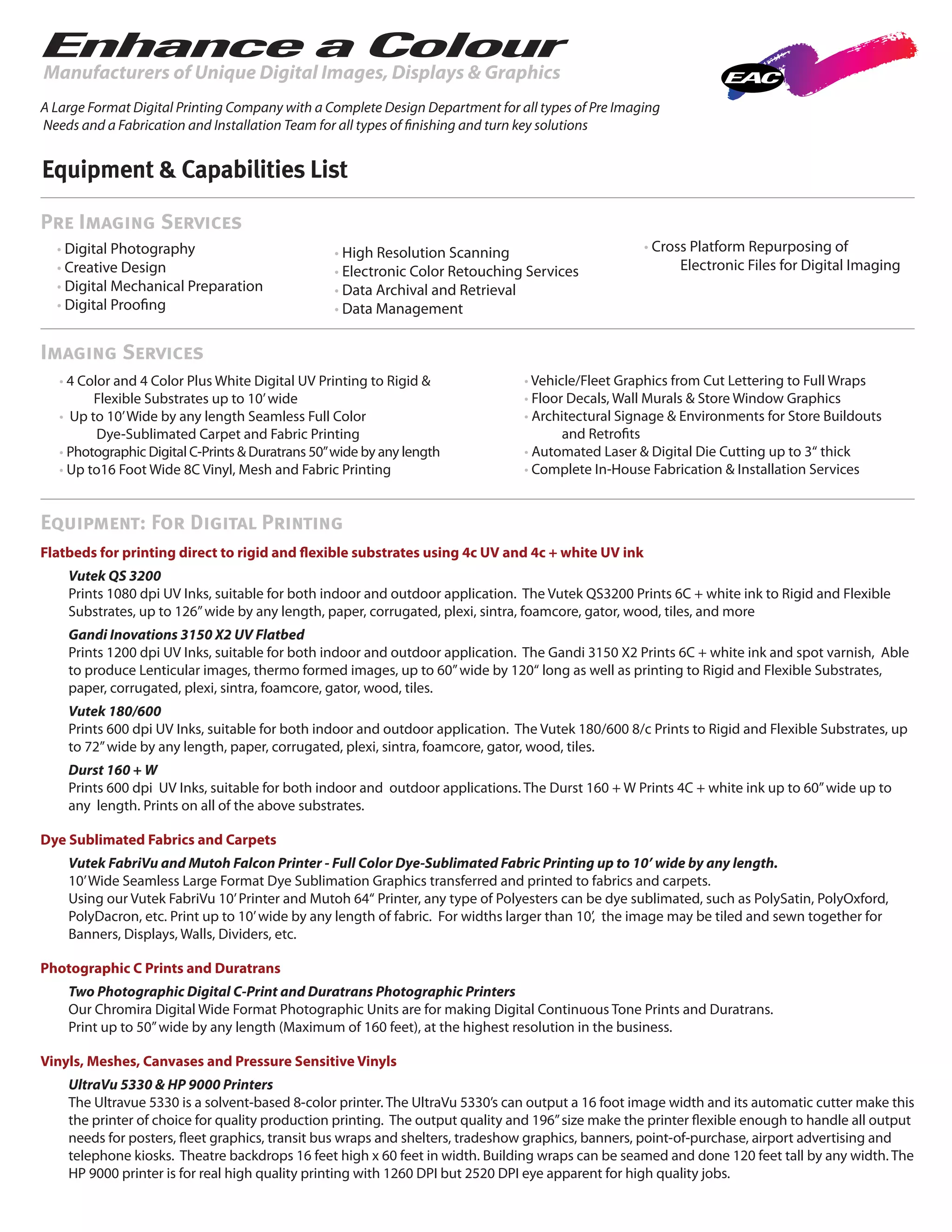 Equipment List | PDF