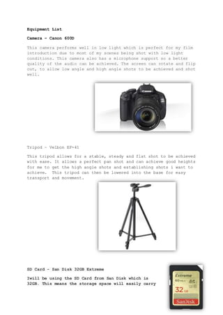 Equipment list | DOCX