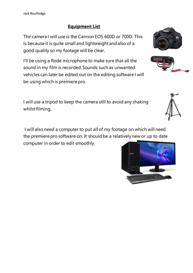 Equipment list | DOCX