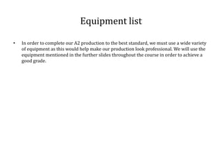 Equipment list | PPTX