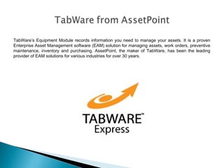 Equipment maintenance software & maintenance scheduling software | PPT