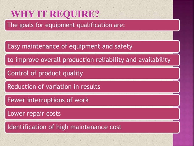 Equipment qualification | PPTX | Pharmaceutical Industry | Industries