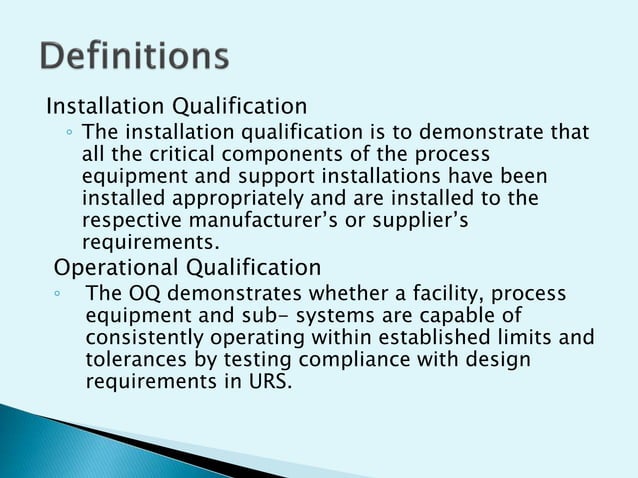 EQUIPMENT QUALIFICATION.pptx | Business | Business and Finance