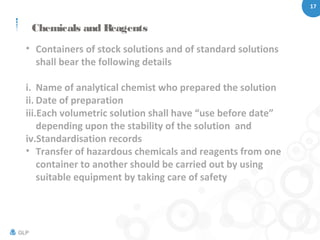 Equipment reagent and materials in glp | PPT