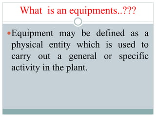 Equipments | PPT