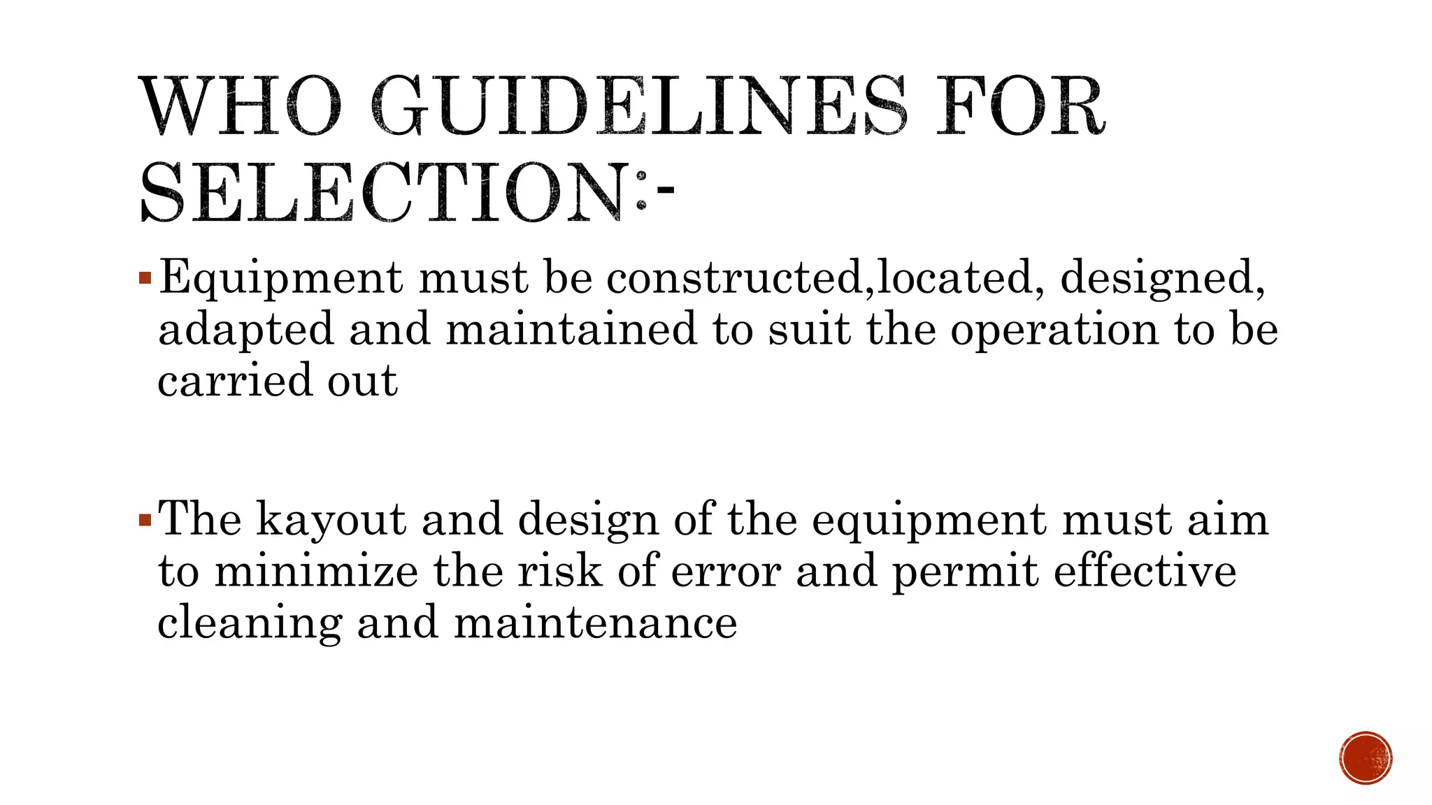 Equipment selection and purchase specification | PPTX