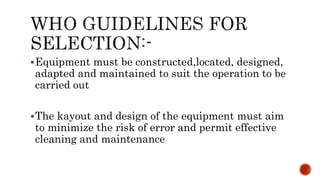 Equipment selection and purchase specification | PPTX