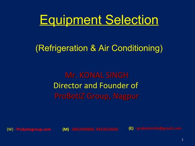 Equipment selection (RAC) | PPT