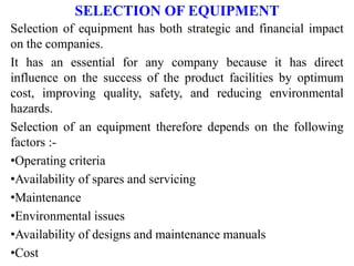 Equipments and Raw Materials | PPTX