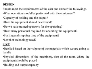 Equipments and Raw Materials | PPTX