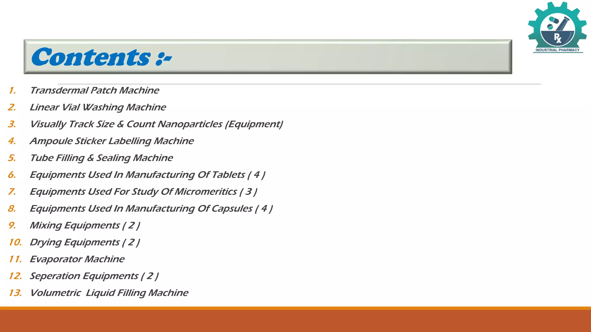 Various Equipments Used In Pharmaceutical Industry | PDF