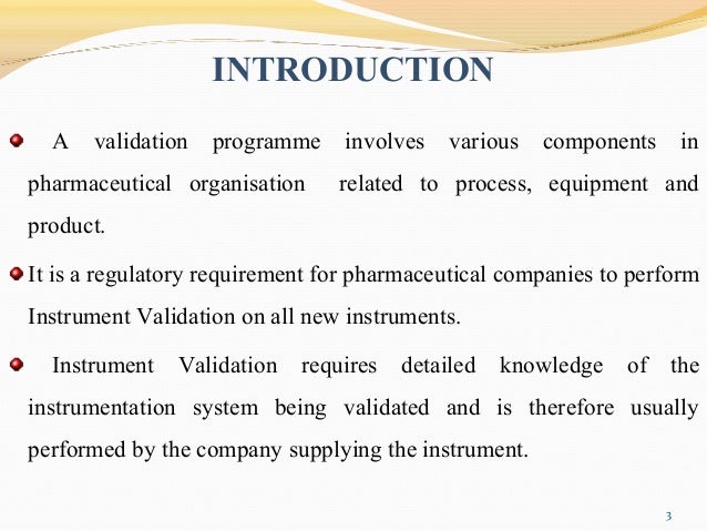 EQUIPMENT VALIDATION