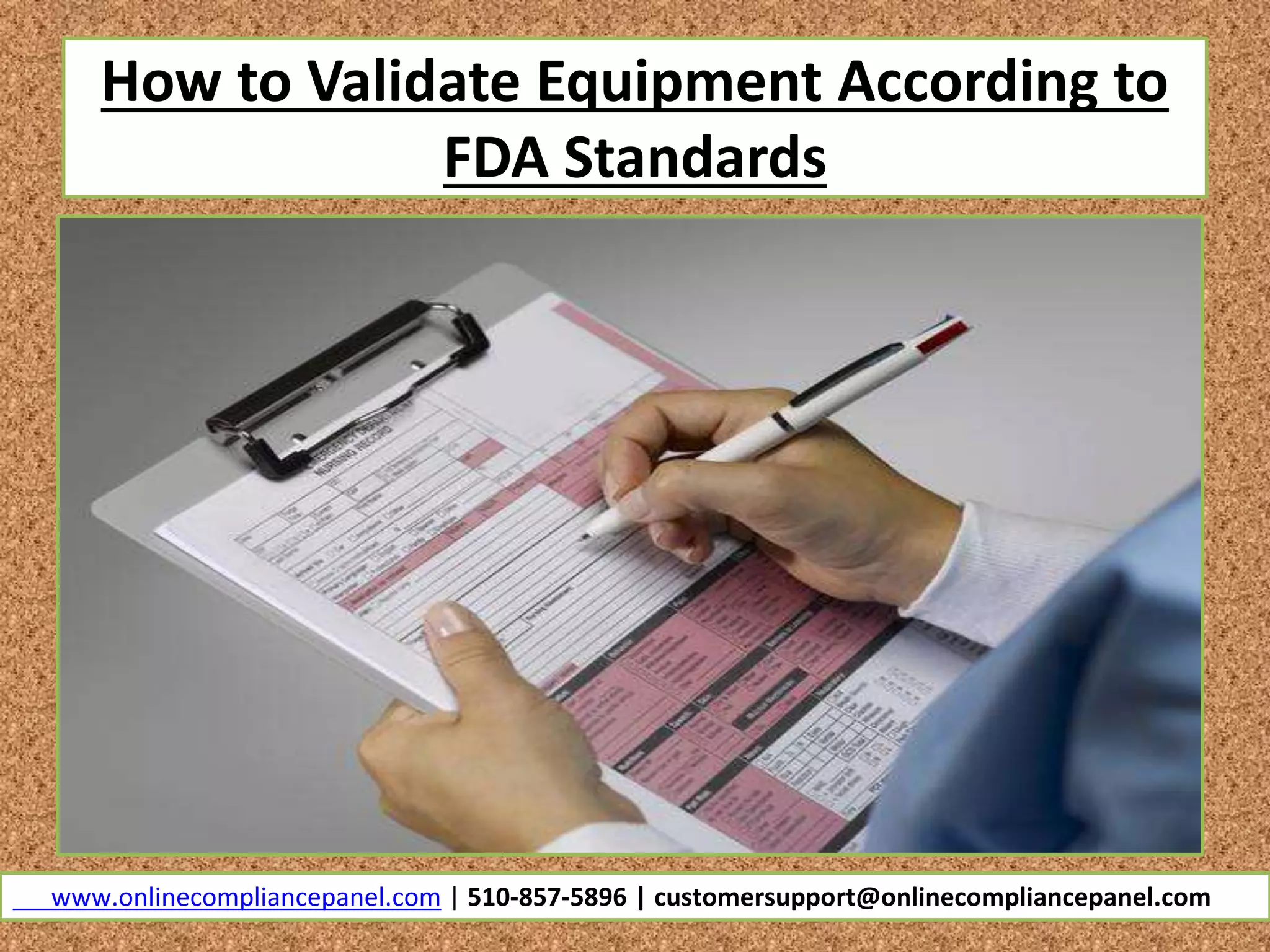 Equipment Validation-FDA Standards | PPT