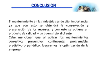 2.3 Conceptos y Aplicación de Mantenimiento Preventivo, Predictivo y ...